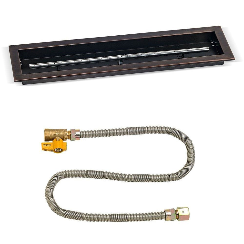 American Fire Glass Match Light Fire Pit Kits, Oil Rubbed Bronze Trough ...
