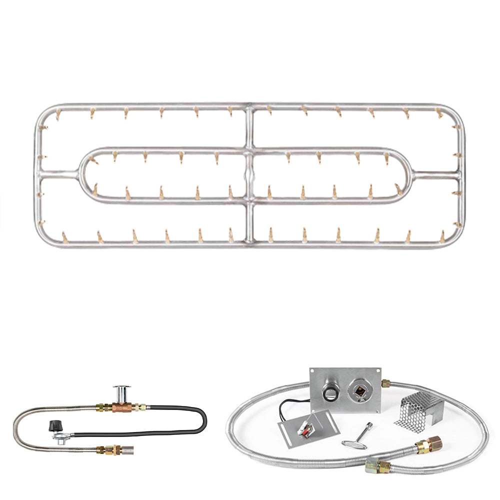 The Outdoor Plus Stainless Steel Double Rectangle Bullet Spark Ignition ...