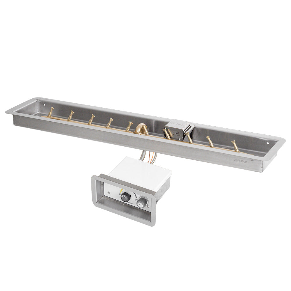 The Outdoor Plus Stainless Steel Linear Bullet Spark Ignition Gas Fire ...