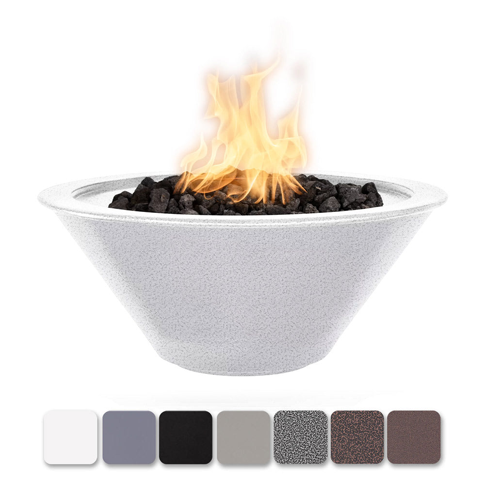 The Outdoor Plus Cazo 60-Inch Round Powder Coated Steel Gas Fire Pit ...