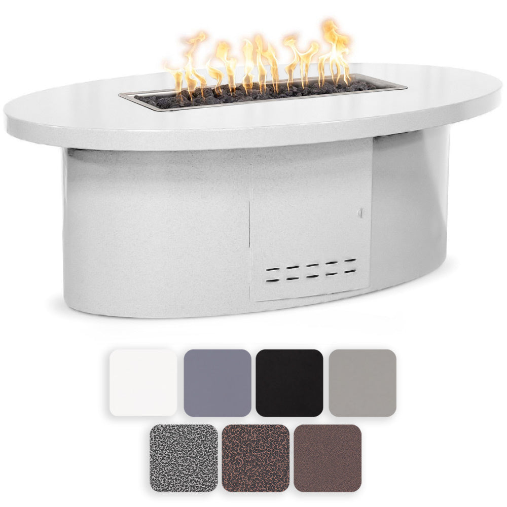 TOP Fires by The Outdoor Plus Vallejo Oval Powder Coated Steel Gas Fire ...